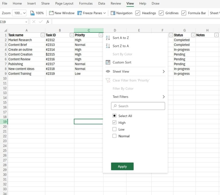 Create A Task Tracker in Excel With 7 Easy Steps