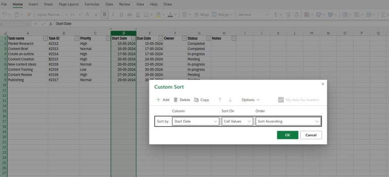 Create A Task Tracker in Excel With 7 Easy Steps