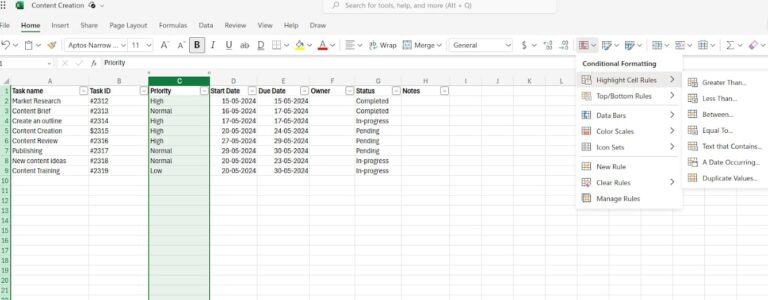Create A Task Tracker in Excel With 7 Easy Steps