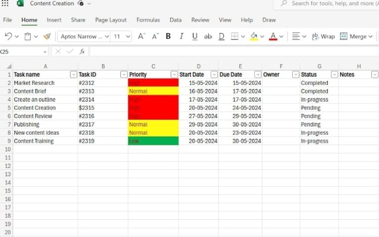 Create A Task Tracker in Excel With 7 Easy Steps